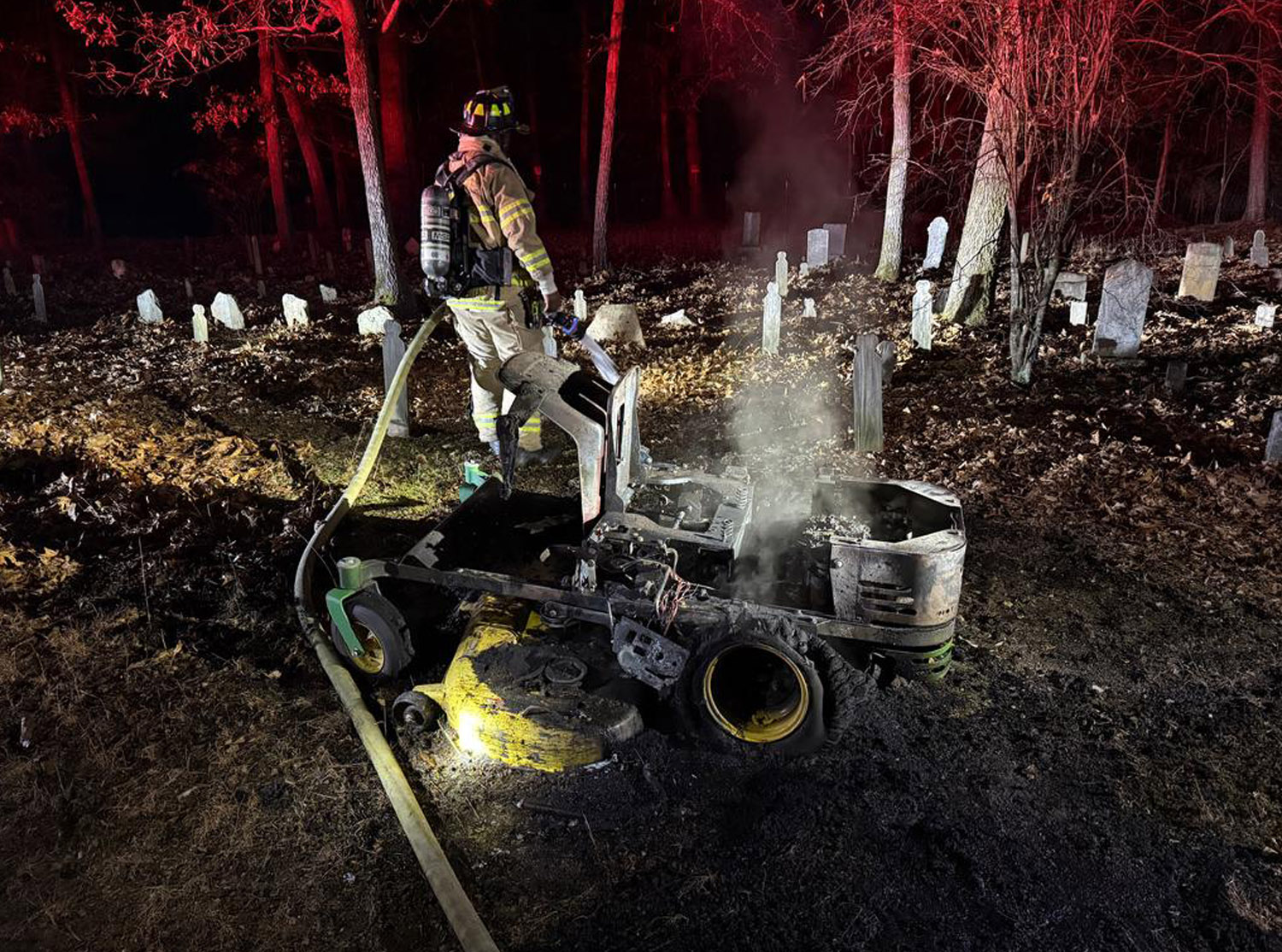 fire lawn mower cemetery CP CPFR - Sandhills Sentinel