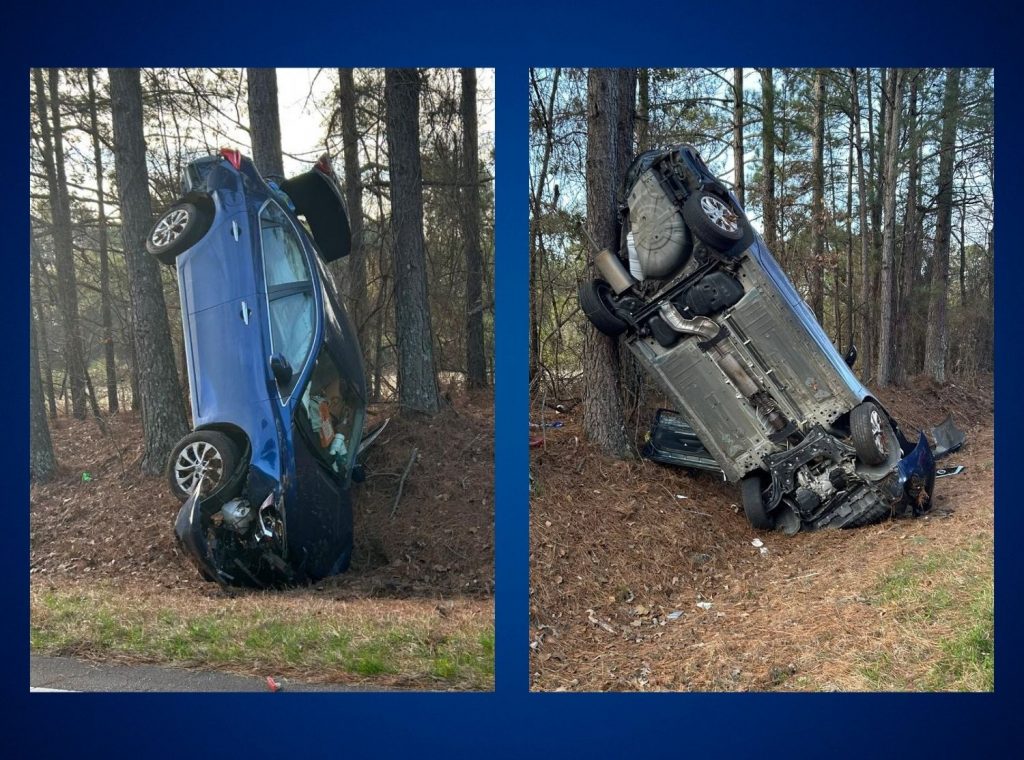 Vehicle upright on 'front bumper' after Cameron crash - Sandhills Sentinel