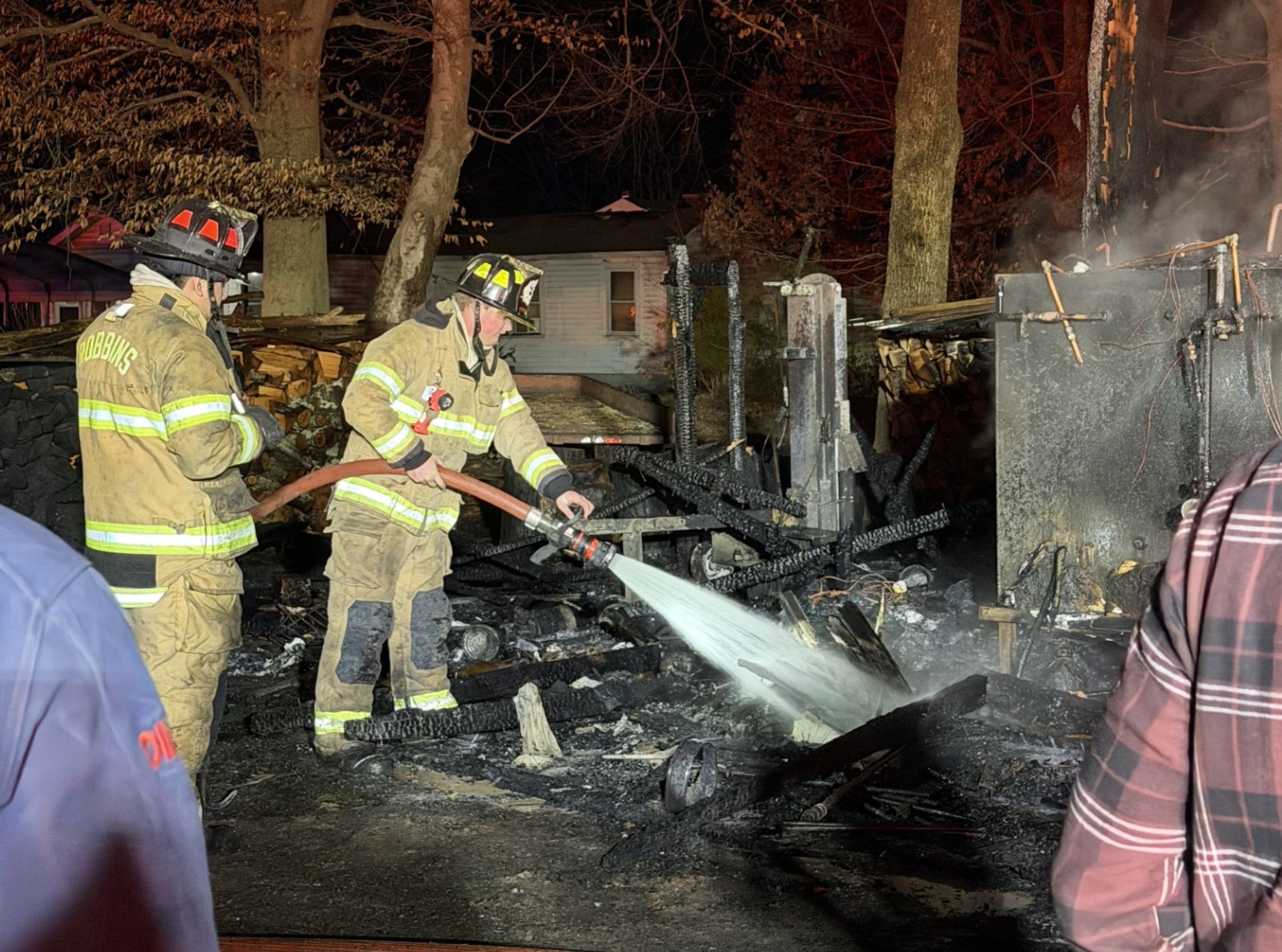fire robbins wood stove outbuilding M.H. SHS - Sandhills Sentinel